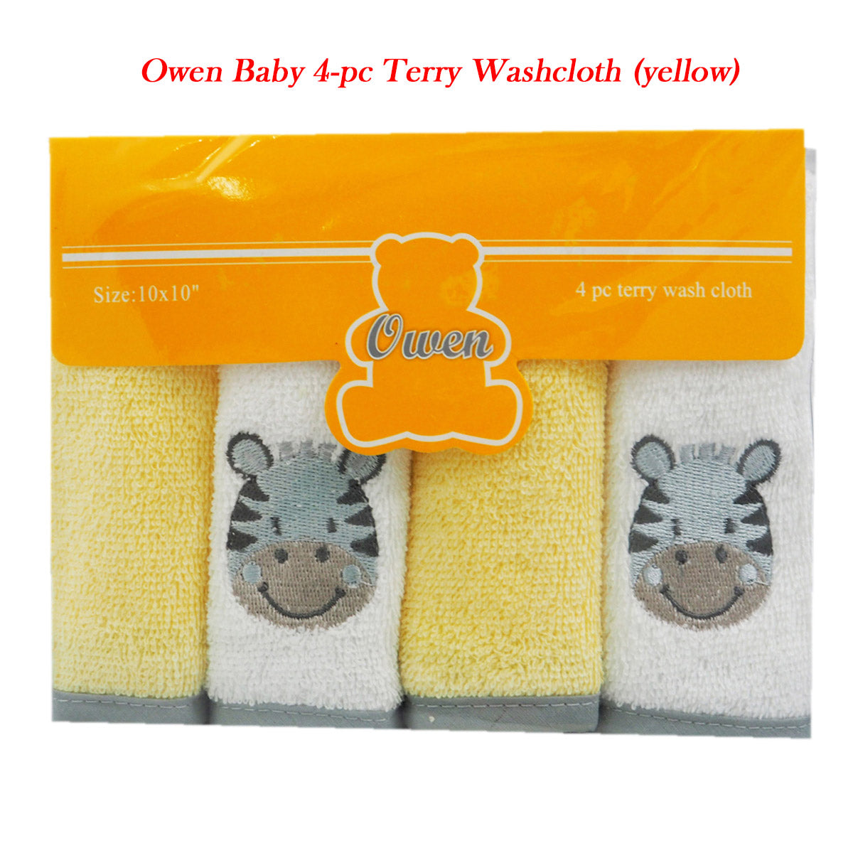 Owen Baby 4-pc Terry Washcloth– kawashisg