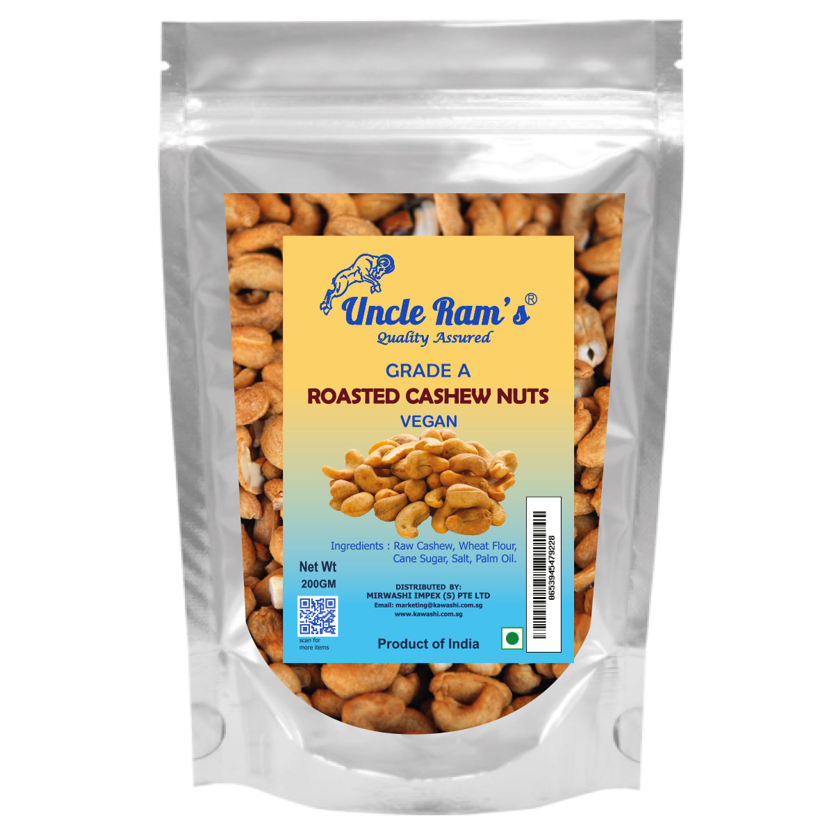 Uncle Ram's Roasted Cashew - 200g/400g– kawashisg